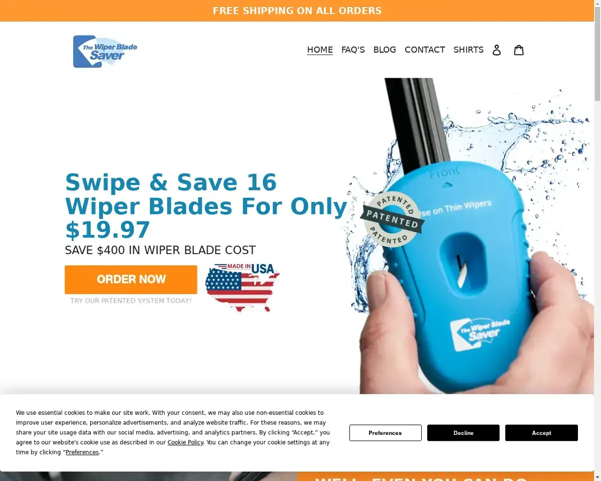 Wiper Blade Saver — Ecommerce Store For Sale on Flippa: The patented ...